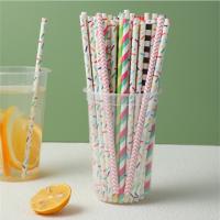 China Recyclable Bulk Striped Paper Straws For Decorate Colorful Beverage Packaging for sale