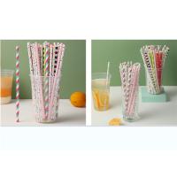 China Recyclable Bulk Striped Paper Straws For Decorate Colorful Beverage Packaging for sale