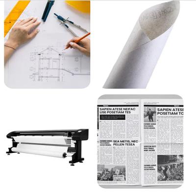 China Small Roll 80g A0 White CAD Inkjet Plotter Paper Printable for sale