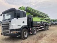 China Refurbished Zoomlion 63m Concrete Pump Truck with Scania Chassis - 200 m³/h Output, 8.3-12 MPa Pressure for sale