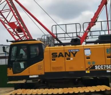 China Shacman SCC750E 75t Crawler Crane 2021 57m Boom Used for sale