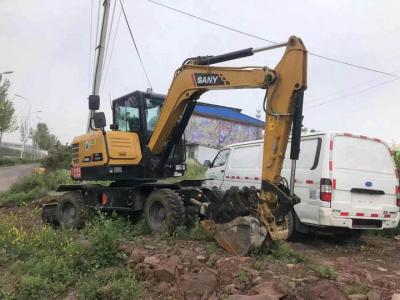 China SANY SY65W Wheeled Excavator 6Ton 2022 Model 0-2000 Hours 45.4kW Engine for sale