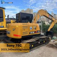 China Used SANY 75C Crawler Excavator 7.5 Ton 55kW Yuchai Engine 0.32m³ Bucket 240 Hours EU Compliant for sale