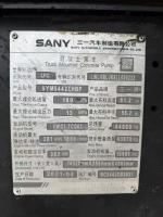 China 2021 SANY 62m Concrete Pump Truck ISUZU Chassis 180 m³/h 13 MPa for sale