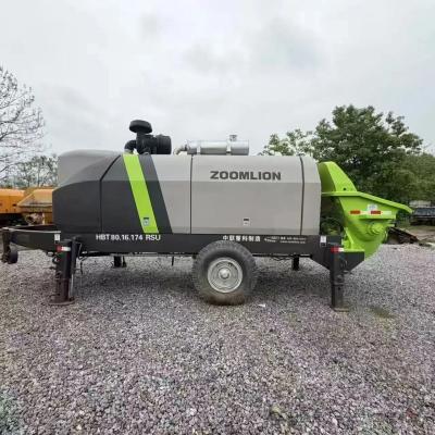 China 2022 Zoomlion HBT8016-174 Used Concrete Trailer Pump 81m³/h 700 Hours Deutz 174kW CE ISO9001 for sale