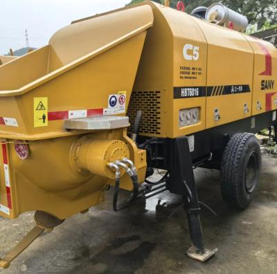 China SANY HBT8016C-5D Used Diesel Concrete Trailer Pump 85m³/h 16MPa Deutz 186kW 2020 for sale