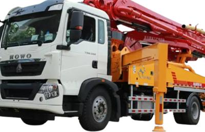 China Used HOWO Chassis Concrete Pump Truck 37m Boom 120m3/h Weichai WP10 Engine for sale