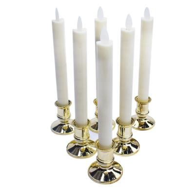 China Birthdays candle ivory white battery operated flameless candle / led long flickering candle for dinner party valentines candles for sale