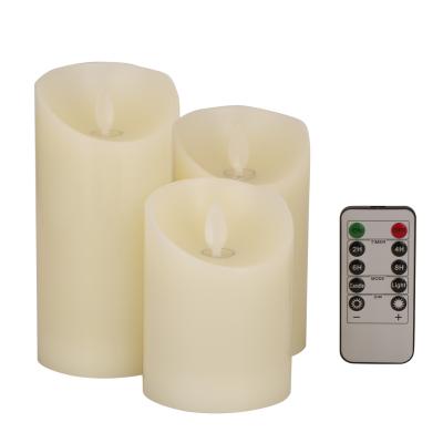 China Birthdays Large Flameless Candle Lighting DIY Battery LED Party Decoration Flickering Wick Candles Sets With Ten Key Remote Control for sale