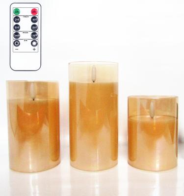 China Candles conducted without flame single candle meditation flashing Amber Luxury Glass with the timer and outside for unique birthday candles for sale