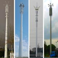 China Galvanized Single Tube Monopole Communication Tower Wind Resistant for Roadside 5G Network for sale