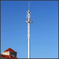 China Communication Tower Monopole Single Tube Tower Galvanized Q235B/Q355 Steel Telecommunication Towers Accessories for sale