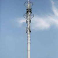 China Communication Tower Monopole Single Tube Tower Galvanized Q235B/Q355 Steel Telecommunication Towers Accessories for sale