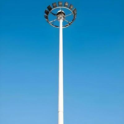 China Floodlight Tower Hot Dip Galvanized Steel High Mast Lighting Tower with Internal Climbing Ladder and Maintenance Platform for sale