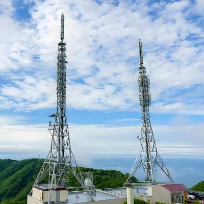 China Four Legged Q345/Q235 Steel Tube Structure Light Telecom Tower Hot Dip Galvanized Welding Cutting Bending 50 Years for sale