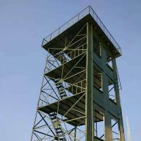 China Training Tower Four Legged Self Supporting Lattice Steel Structure Fire Brigade Climbing and Rescue Simulation Tower for sale