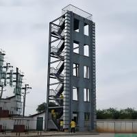 China Training Tower Customized Height 12 to 35 Meters Hot Dip Galvanized Carbon Steel Fire Fighting Exercise Tower with Protective Fence for sale