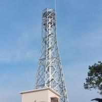 China Q235B Steel Silver Hot Dip Galvanized Customizable Height Weather Radar Signal Tower Telecommunication Accessory Lightning Tower for sale