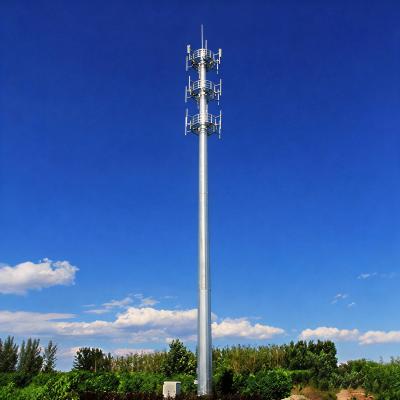 China Monopole Tower made of high strength steel Q235 Q355 with tapered polygonal or circular design for telecommunication infrastructure for sale
