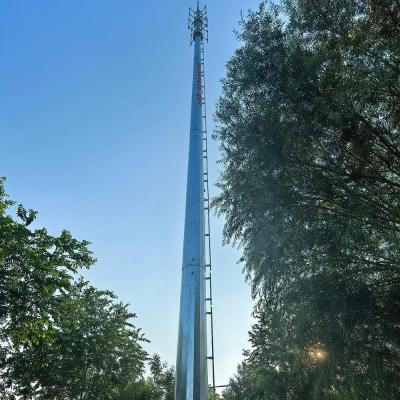 China Monopole Tower Hot Dip Galvanized Single Pole Communication Tower for Telecom 4G 5G Base Station Smart City Microwave Projects for sale