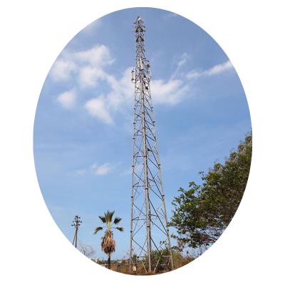 China Hot dip galvanized steel tube tower with four column angle steel structure designed to withstand harsh climate and coastal environments for sale