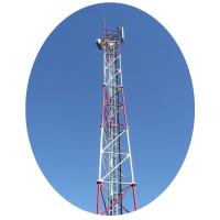 China 10m-80m Steel tube tower with hot dip galvanized surface treatment providing thick zinc layer for anti rust and acid alkali resistance for sale