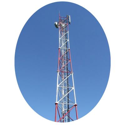China 10m-80m Steel tube tower with hot dip galvanized surface treatment providing thick zinc layer for anti rust and acid alkali resistance for sale