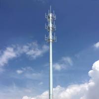 China Monopole Tower Single Pole Tower with Hot Dip Galvanized Coating and Multiple Connection Types for Communication Support for sale