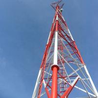 China Steel tube tower constructed from steel materials with hot dip galvanized coating ensuring long service life and rust prevention for sale
