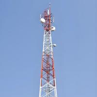 China Customizable angle steel tower with integral four column structure hot dip galvanized anti corrosion treatment for 4G 5G wireless communication for sale