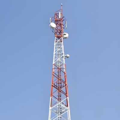 China Customizable angle steel tower with integral four column structure hot dip galvanized anti corrosion treatment for 4G 5G wireless communication for sale