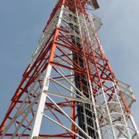 China Customizable angle steel tower with integral four column structure hot dip galvanized anti corrosion treatment for 4G 5G wireless communication for sale