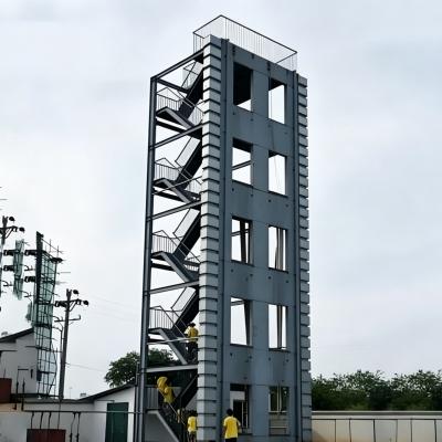 China Training Tower Customizable Height 12 to 35 Meters with Protective Fence and Simulation Window for Firefighter Drills for sale