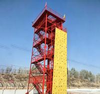 China Training Tower Four Legged Lattice Steel Structure with Climbing Ladder and Rescue Platform for Fire Brigade Training for sale