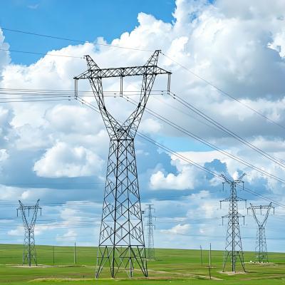 China Electric Power Tower Transmission Line Steel Tower Hot Dip Galvanized Four Legged Lattice Structure with Strong Load Capacity for sale