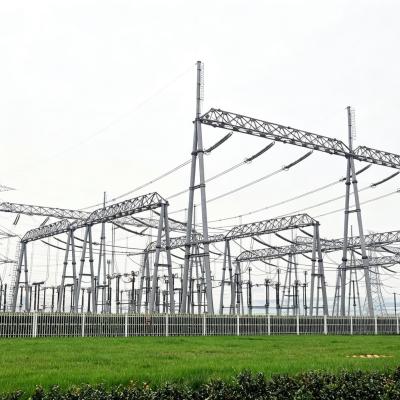 China Power Structure steel transmission tower and substation frame components with hot dip galvanized treatment for durability for sale