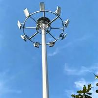 China High Mast Floodlight Tower Hot Dip Galvanized Steel Design with Electric Hydraulic Lifting System for Safe and Maintenance Operations for sale