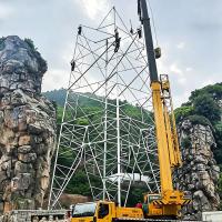 China Hot dip galvanized angle steel tower with strong bearing capacity and uniform force distribution ensuring safe long term outdoor operation for sale
