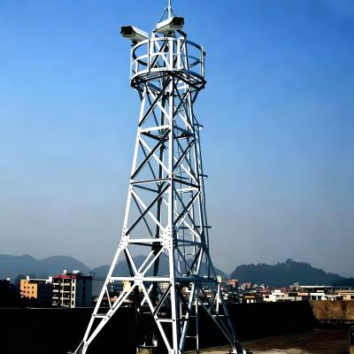 China Telecom angle steel tower with multi layer platform and reasonable layout for installation of communication equipment and antennas simultaneously for sale