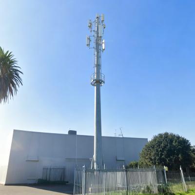 China 20m-60m Monopole Tower Single Tube Tapered Steel Tower with Hot Dip Galvanized Surface Treatment for in Smart City and Microwave Networks for sale