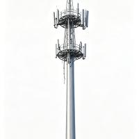 China 20m-60m Monopole Tower Single Tube Tapered Steel Tower with Hot Dip Galvanized Surface Treatment for in Smart City and Microwave Networks for sale