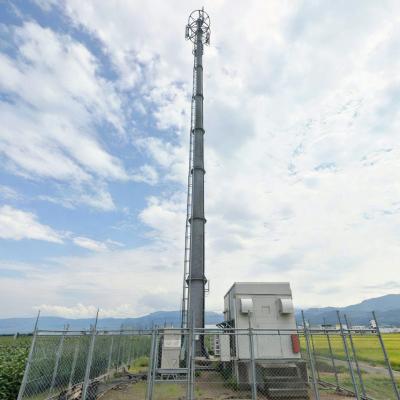 China 30 Meter Tower Monopole Hot-Dip Galvanized Tapered Steel 5G Cell Tower with Circular Platform for 4G Telecommunication for sale
