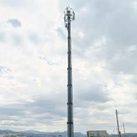 China 30 Meter Tower Monopole Hot-Dip Galvanized Tapered Steel 5G Cell Tower with Circular Platform for 4G Telecommunication for sale