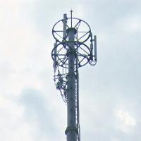 China 30 Meter Tower Monopole Hot-Dip Galvanized Tapered Steel 5G Cell Tower with Circular Platform for 4G Telecommunication for sale