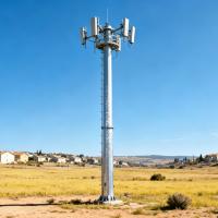 China Monopole Tower Hot Dip Galvanized Telecom Tower with High Strength Steel Material and Customizable Height from 10 to 60 Meters for sale
