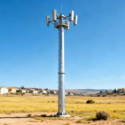 China Monopole Tower Hot Dip Galvanized Telecom Tower with High Strength Steel Material and Customizable Height from 10 to 60 Meters for sale