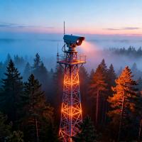 China Guard Tower fire observation tower with customizable height and hot dip galvanized anti corrosion treatment for outdoor surveillance for sale
