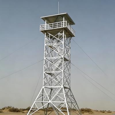 China Guard Tower galvanized steel lookout tower with customizable height from 10m to 80m featuring hot dip galvanized anti corrosion treatment for outdoor for sale