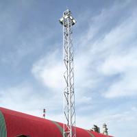 China Floodlight Tower High Mast Lighting Tower with Robust Lattice Angle Steel Design and Configurable High Power LED Floodlights for sale