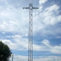 China Floodlight Tower High Mast Lighting Tower with Robust Lattice Angle Steel Design and Configurable High Power LED Floodlights for sale